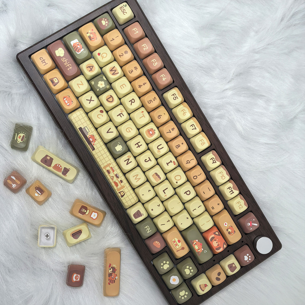 Red Pandas Cafe Keycap MOA Profile 120+ Keys PBT Dye Sublimation MAD 68 ...