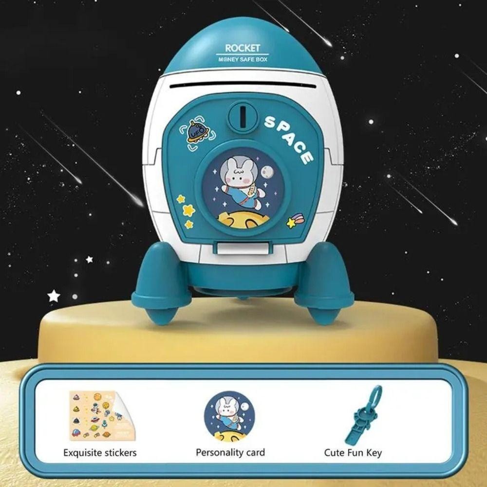 Rocket Piggy Bank Fingerprint Large Capacity Electronic Bank Safe Box ...