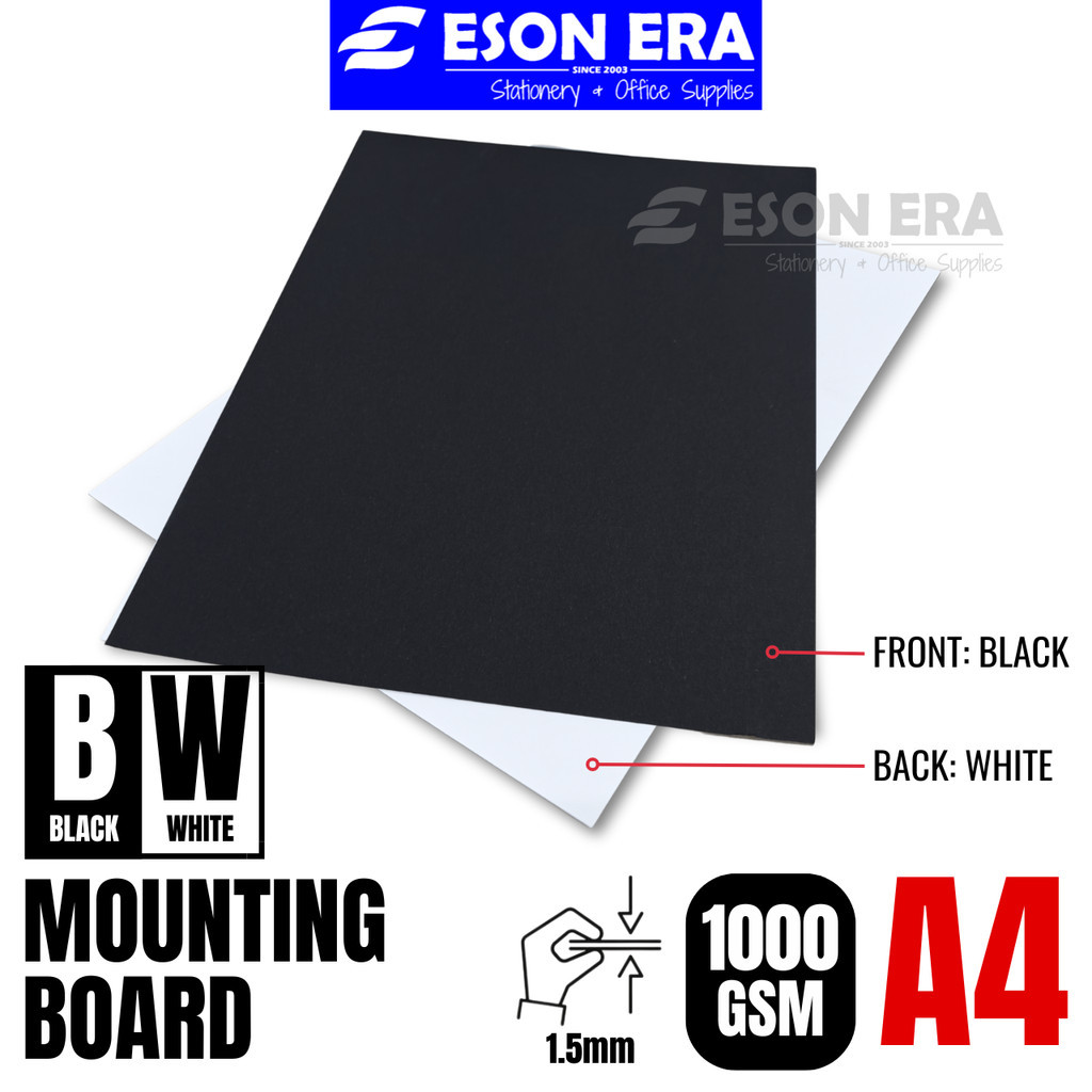 [A4] Mounting Board A4 1000gsm Black 1pc Card Board Chip Board Kad ...