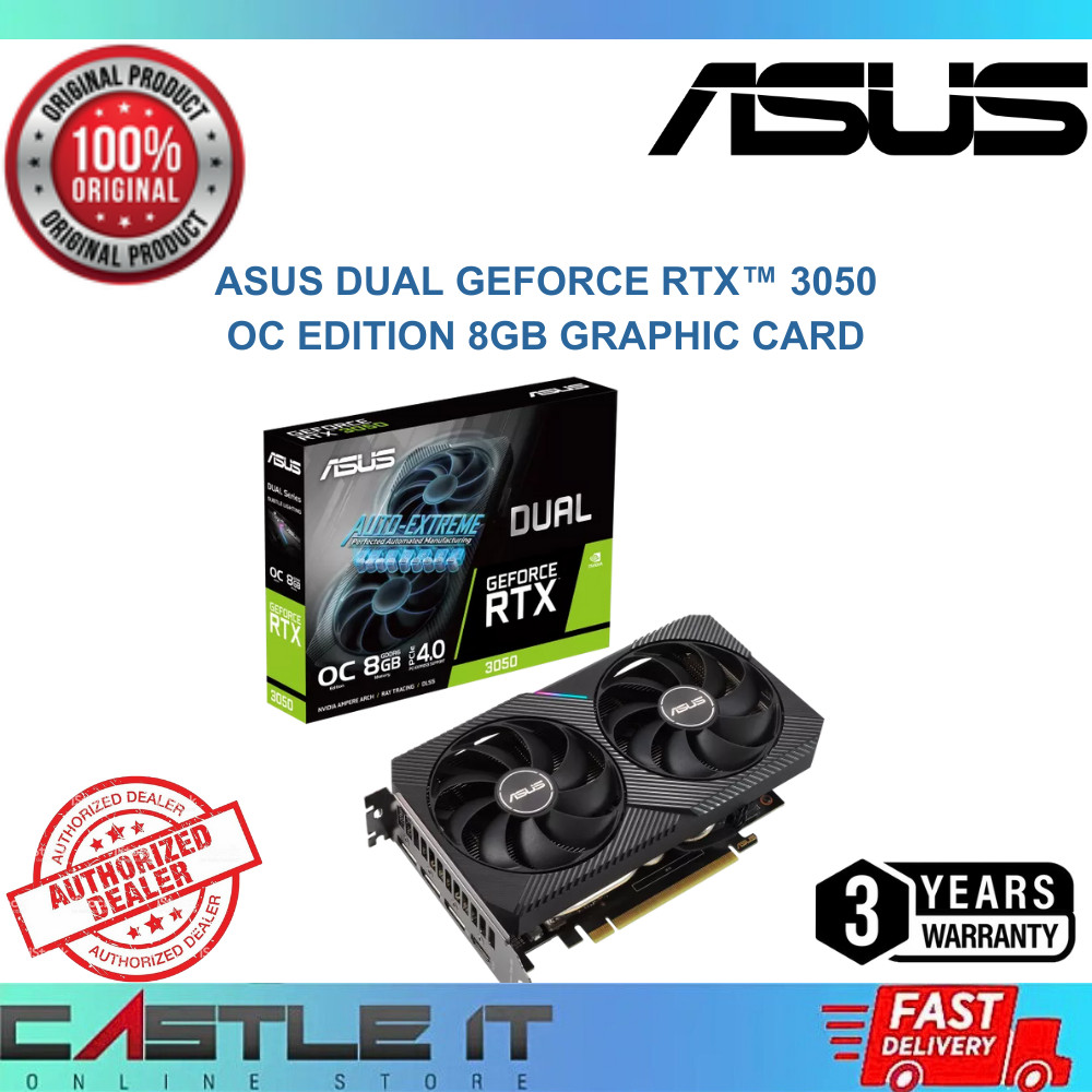 Asus RTX 3050 DUAL OC 6GB GDDR6 GPU Nvidia GeForce RTX3050 6G D6 ...