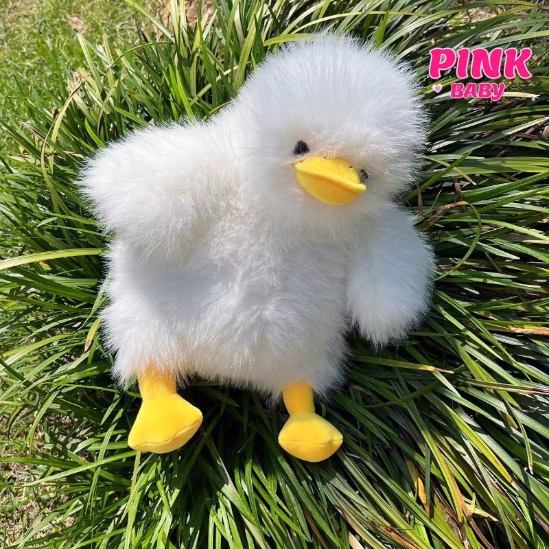 Soft Fluffy white Duck Stuffed Animal super large yellow duck Plush Toy ...