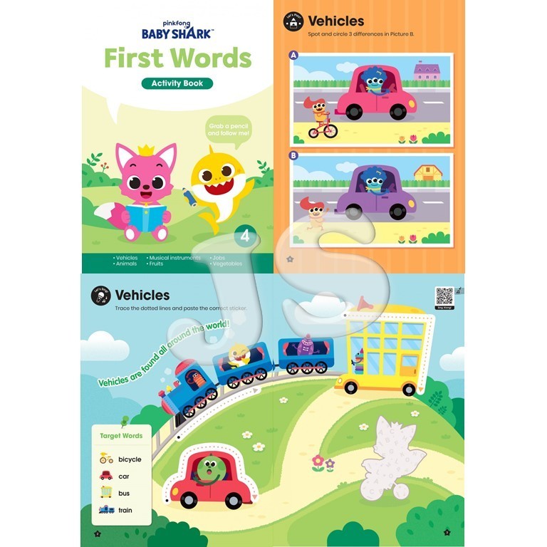 BABY SHARK FIRST WORDS ACTIVITY BOOK | PHONICS & MATHS ACTIVITY WITH ...