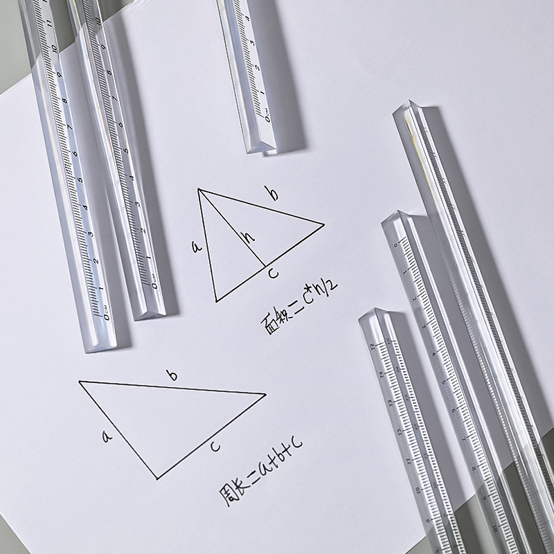 DC Non-Slip Transparent Drawing Measurement Ruler Three Side Scale ...