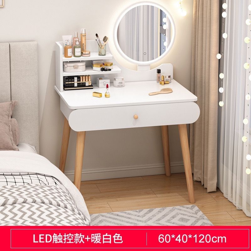 Dressing Table Set LED Mirror With Drawer Rack Storage Sliding Desk Makeup Butterfly Chair Cosmetic Meja Solek Shopee Malaysia