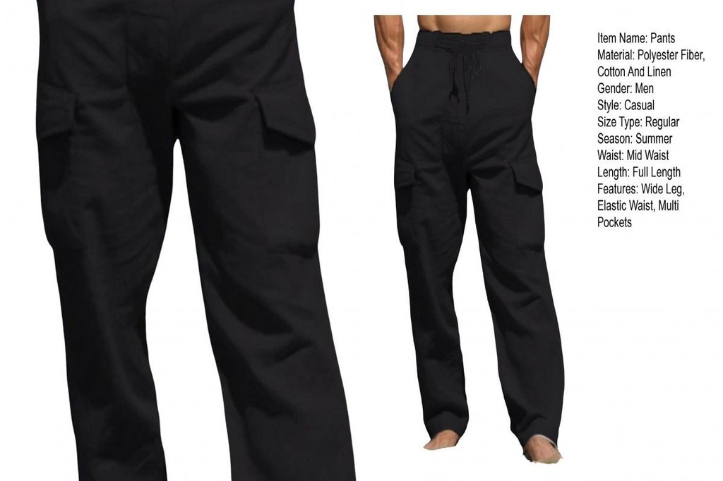 Ca Men Solid Color Pants Men Multi Pocket Trousers Mens Cargo Pants
