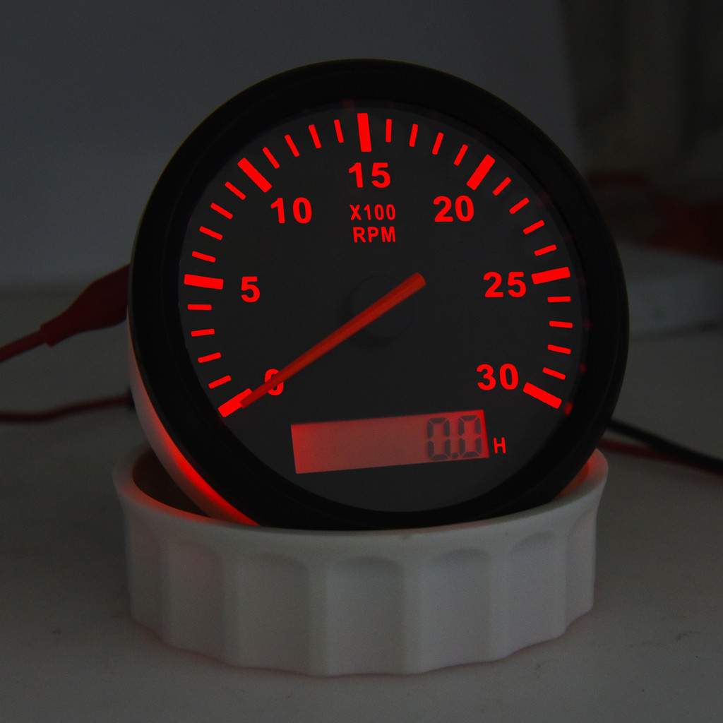 3000/4000/6000/8000RPM 85mm Boat Tachometer +M16 Sensor Marine Tacho ...