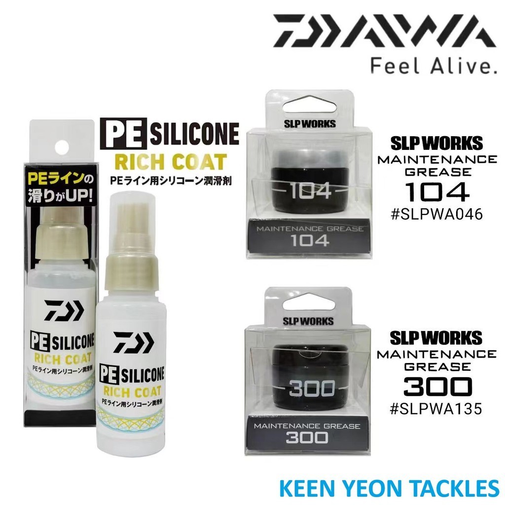 DAIWA PE SILICON RICH COAT/ SLP WORKS REEL MAINTENANCE GREASE 104 & 300 ...