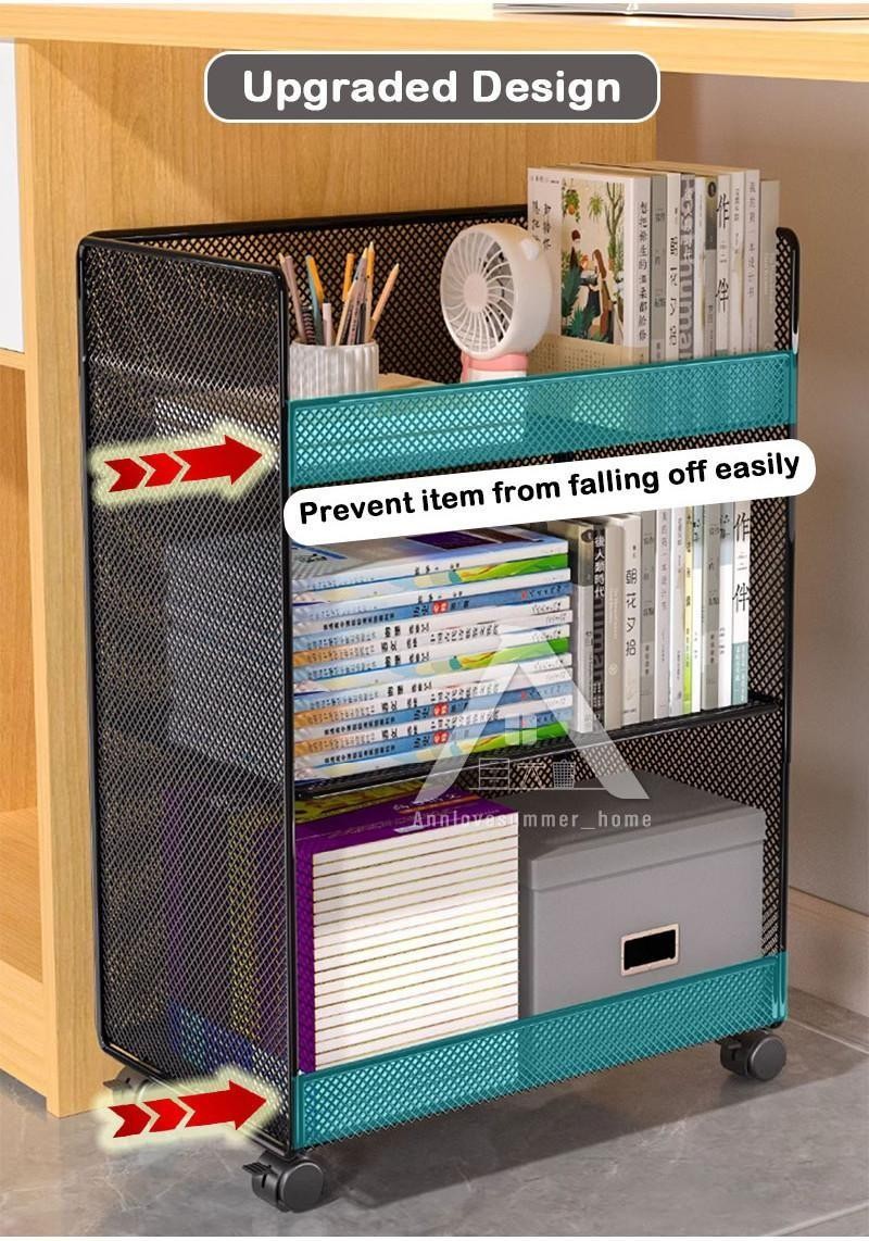 【𝗔𝗦𝗛】【Large Capacity🔥】2/3 LAYER UNDER TABLE BOOK STATIONERY MESH RACK 📚 ...