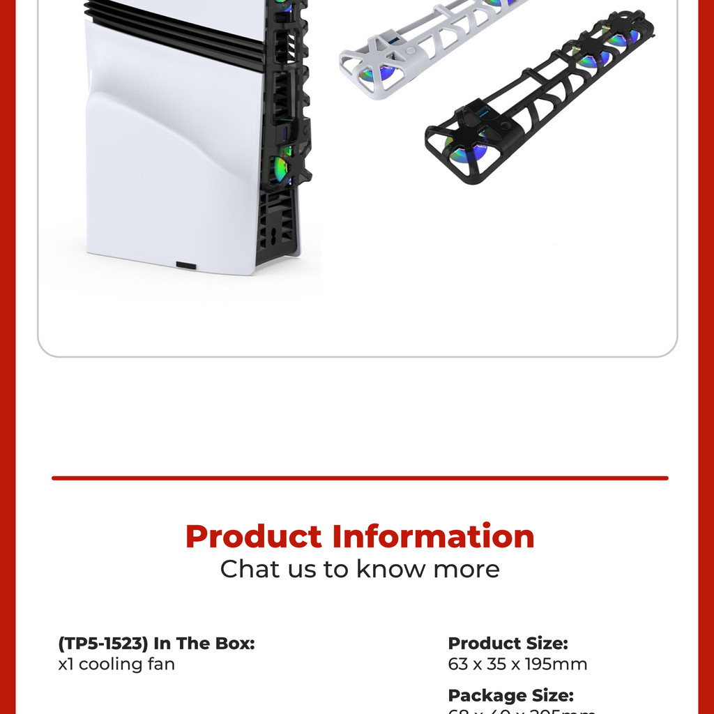 DOBE PS5 Fat Slim Pro Cooling Fan Three Hight Speed Fan With Blue LED TP5-1523 TP5-3538 TP5 ...