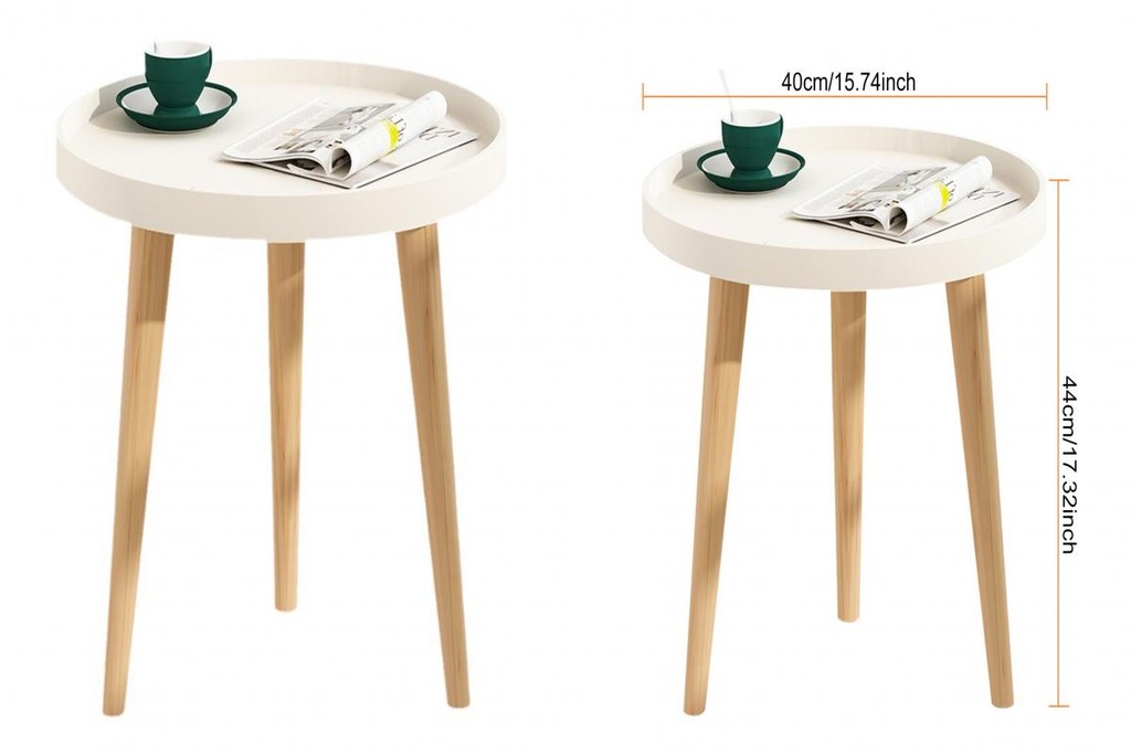 {pattaya} Stable Round Table Modern 3-leg Round End Table for Bedroom ...