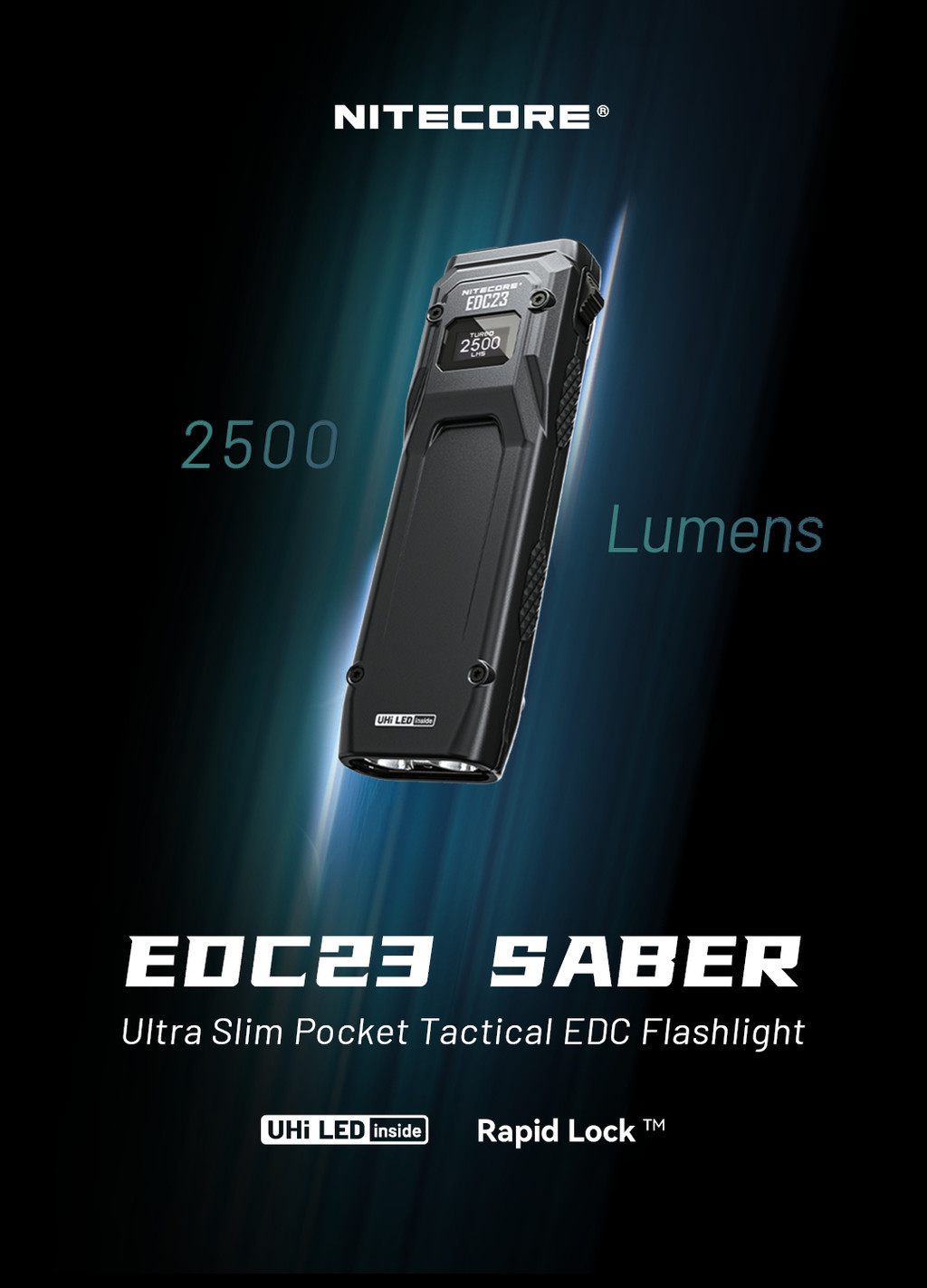 NITECORE EDC23 2500 Lumens Ultra Slim Pocket UHi 25 LED Flashlight EDC Torch | Shopee Malaysia