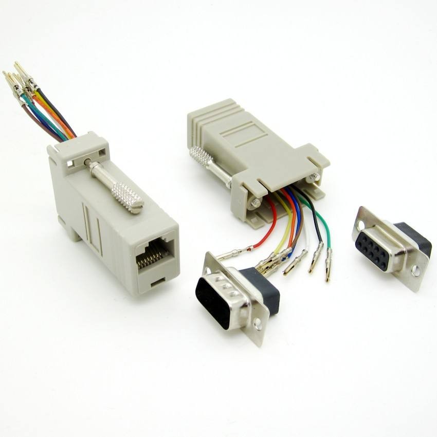 Rj45 to DB9 RS232 Serial Port Adapter Net Port Converter DB9 Male ...