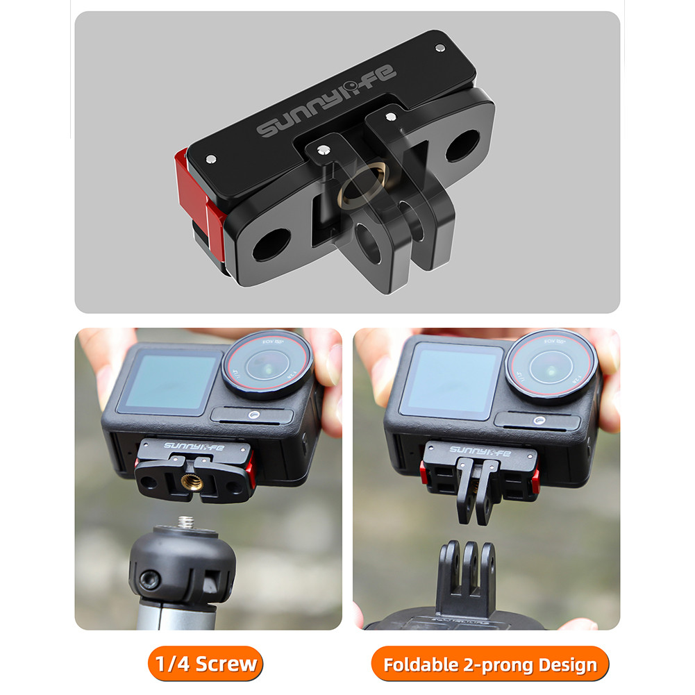 Aluminum Alloy Quick Release Two Claw Adapter For DJI Action 5 Pro/4/3 ...