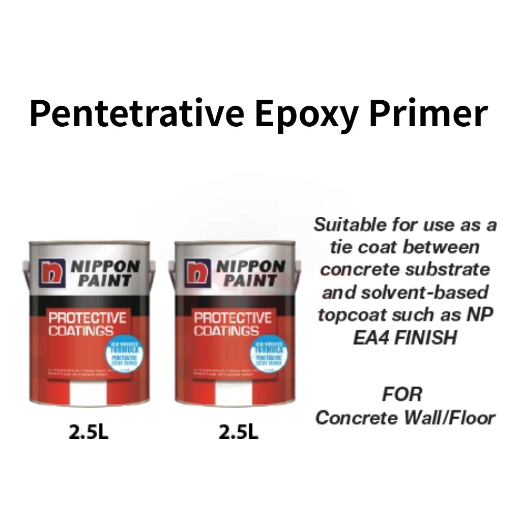 Nippon 5L Penetrative Epoxy Primer C/W Hardener 5L Cat Lantai Undercoat l Lantai Epoxy Primer ...