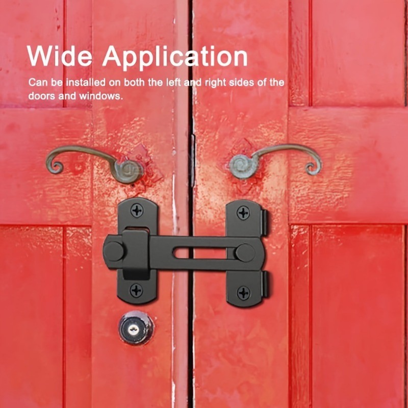 Stainless Steel Sliding Barn Door Lock 180 Degree Flip Home Security ...