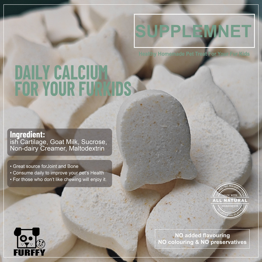 Furffy Fish Calcium Tablet / Omega Tablet 100% Natural (Dog Treats ...