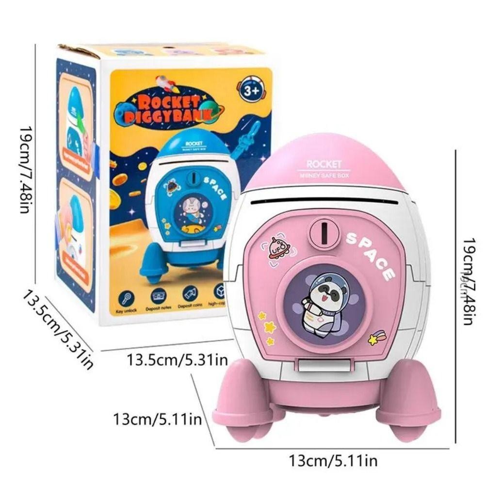 Rocket Piggy Bank Fingerprint Large Capacity Electronic Bank Safe Box ...