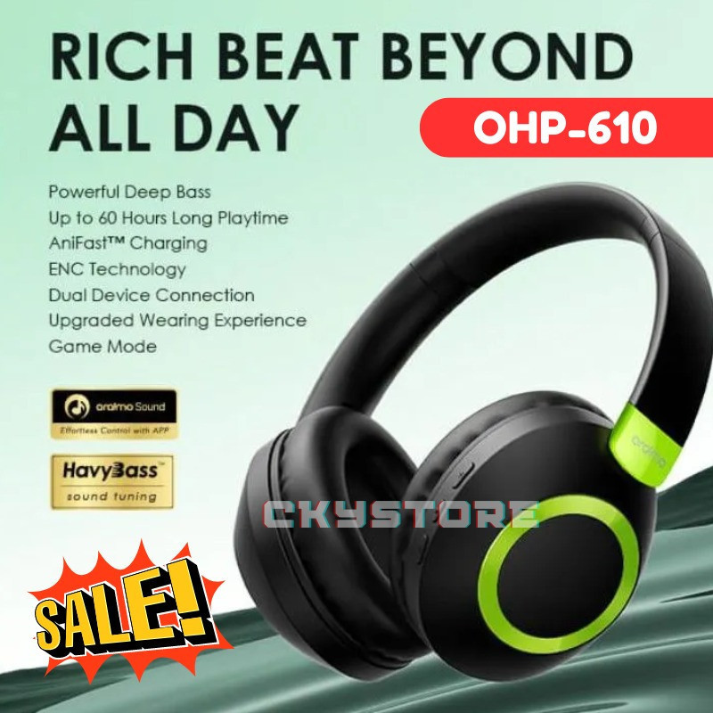 Oraimo OHP-610 Wireless Headset Bluetooth - Black | Shopee Malaysia