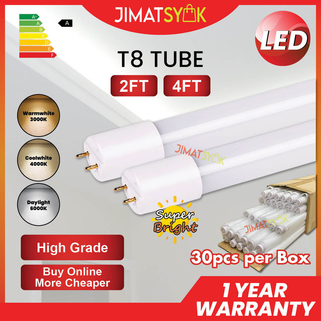 [1BOX SET = 30 PAC] T8 LED Tube 2FT 4FT 11W 22W 35W Bright Lamp LED T8 SET T8 LED Tube Light ...