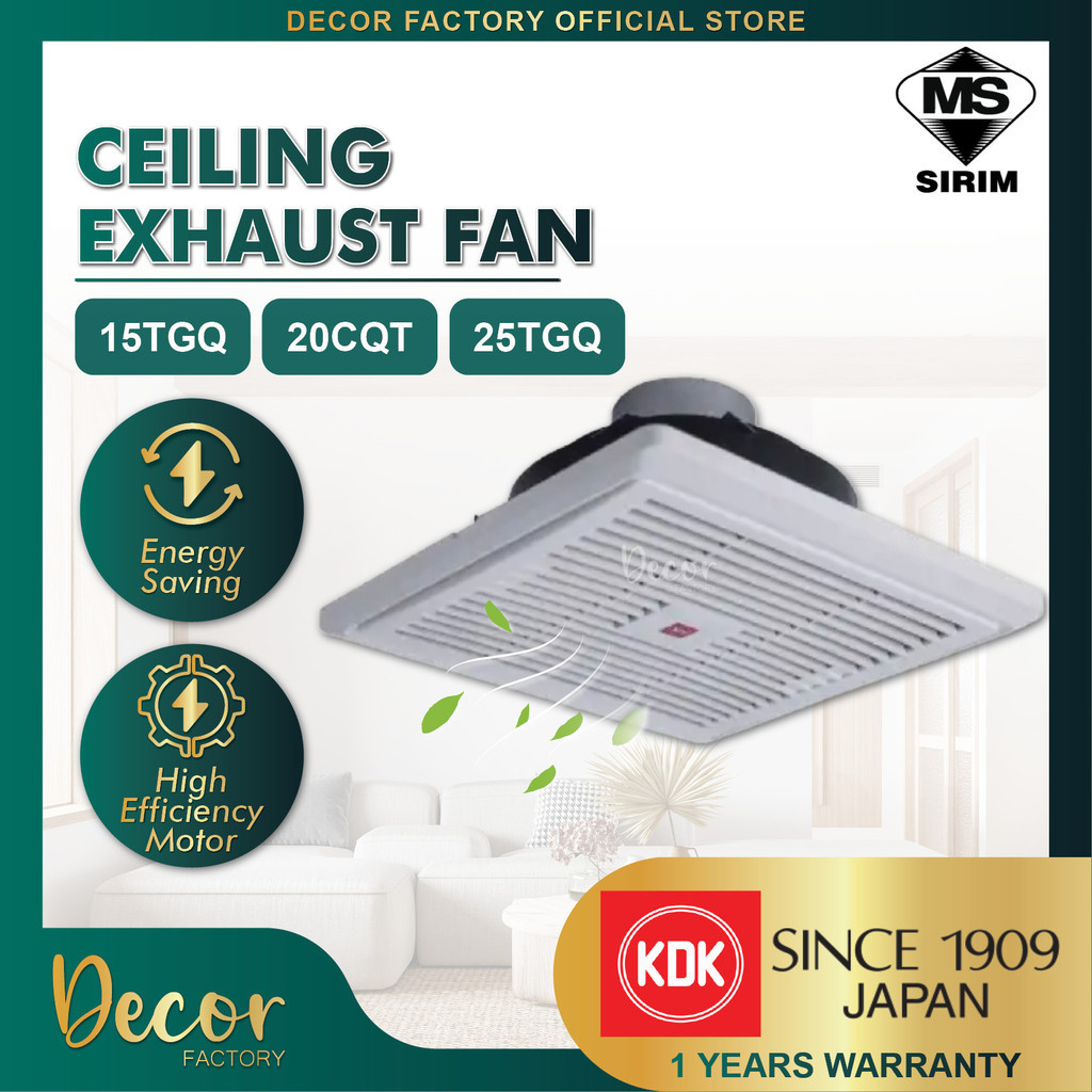 KDK 15TGQ 6'' / 20CQT 8'' / 25TGQ 10'' Ceiling Mount Ventilating Fan ...
