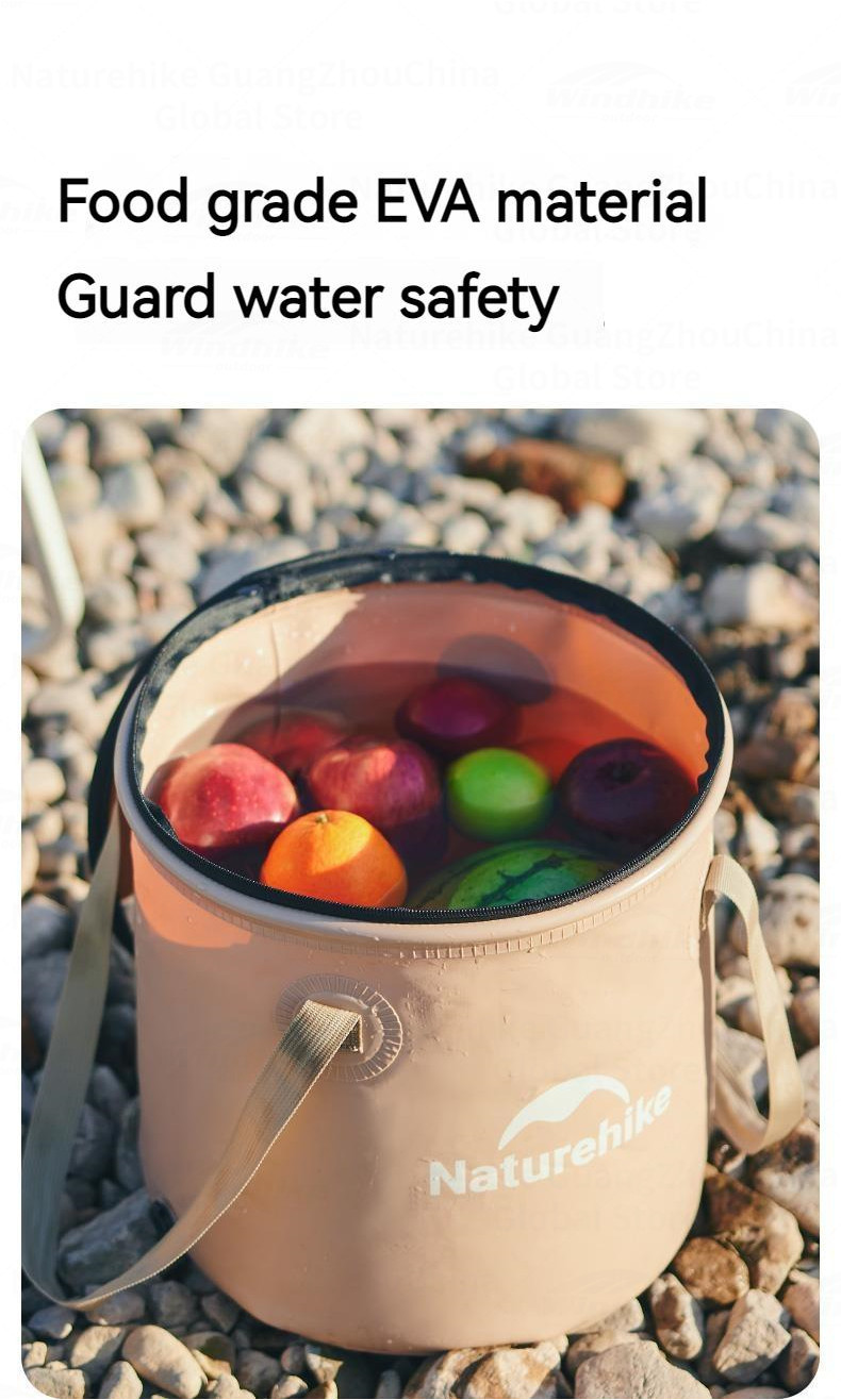 Naturehike Folding Round Water Bucket With Lid 10L/20L Outdoor Travel ...