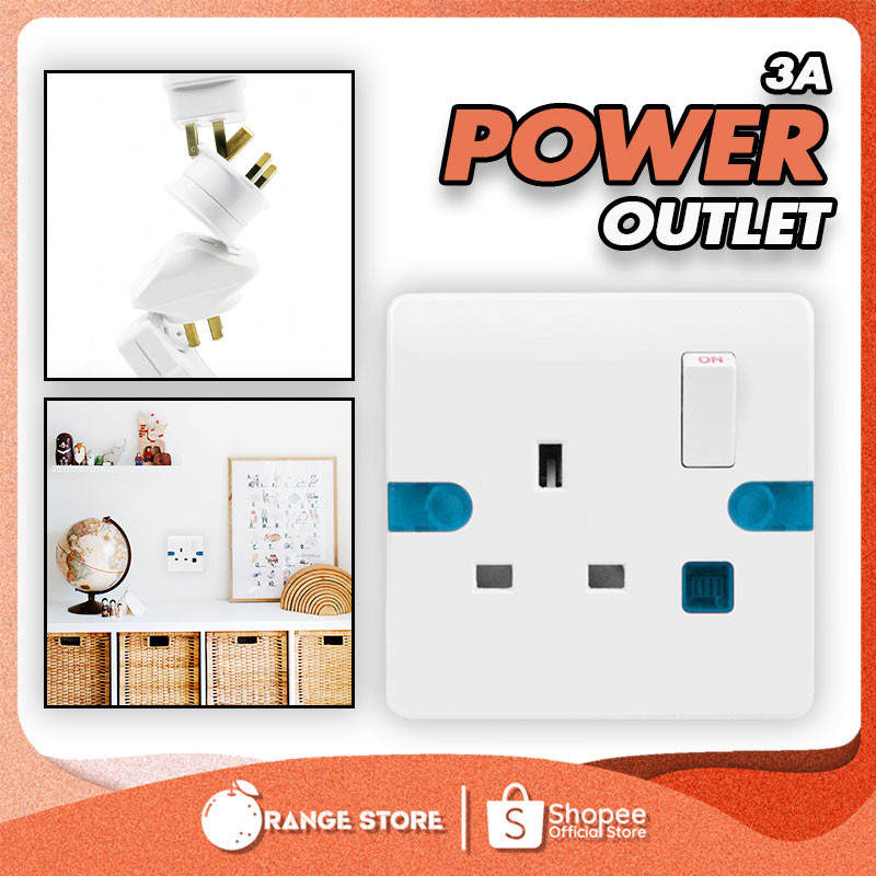 13A Switch Socket Wall Outlet 3 Pin Malaysia Standard Plug | Shopee ...