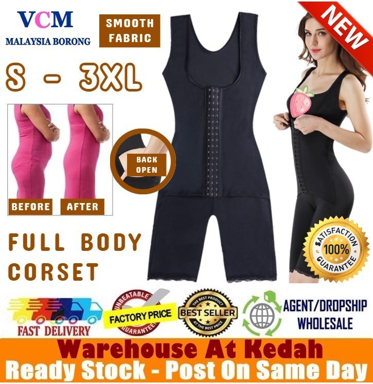 Women Full Body Corset Plus Size Tummy Control Butt Lifting Shapewear ...