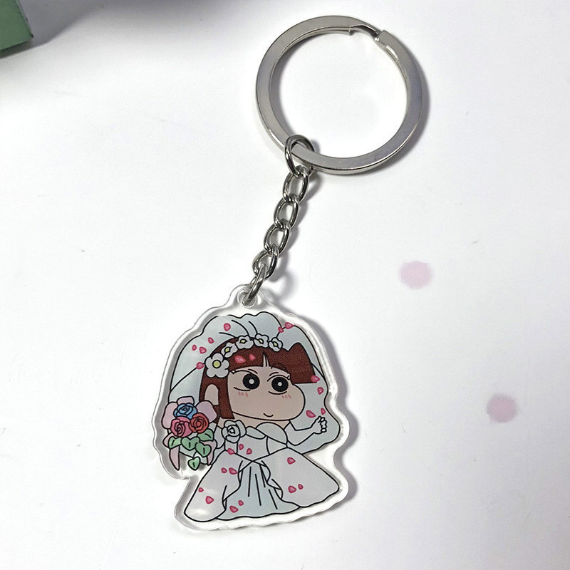 Creative Crayon Shin-chan Keychains Cartoon Couple Wall Keyring Gift ...