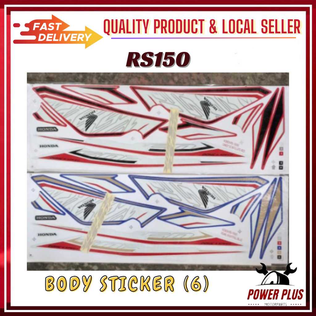 HONDA RS150 STICKER (6) // RS150R RS 150 R BODY COVER SET STICKER ...