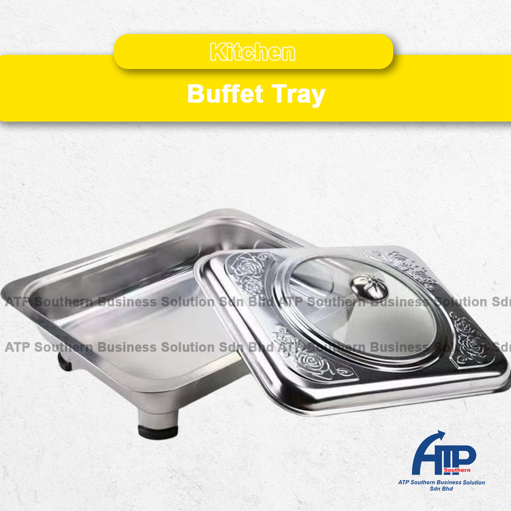 Stainless Steel Buffet Embossed Buffet Food Tray Serving Tray Food Pam ...