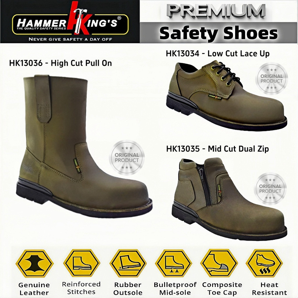 Hammer King's Premium Quality Safety Shoes Upper Leather Composite Toe ...