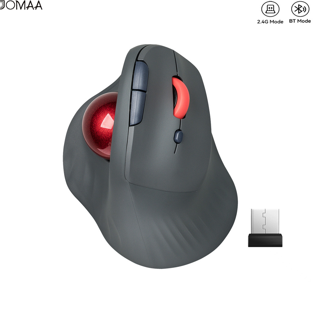 JOMAA Dual Mode Bluetooth Trackball Mouse 2.4G Wireless Rechargeable ...