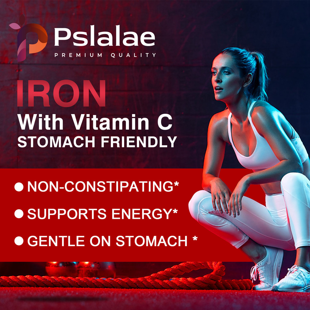 Pslalae Iron with Vitamin C, Supports Blood Health Boosts Energy Level ...