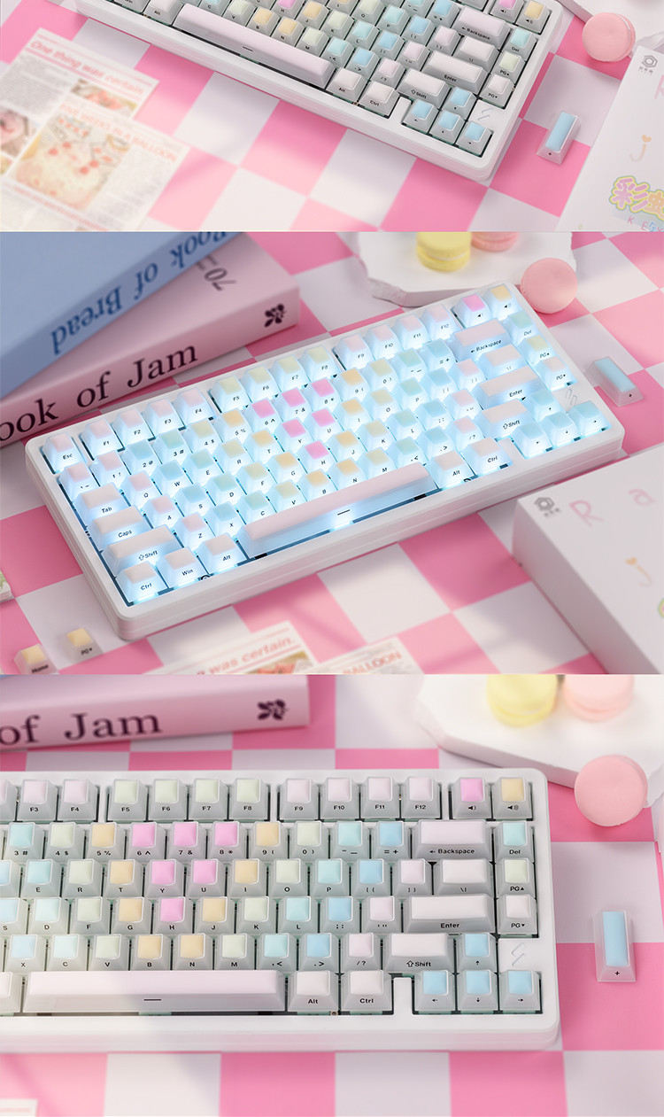 Rainbow Jellybeans Keycaps Soft Silicone Gel Keycaps Double shot custom ...