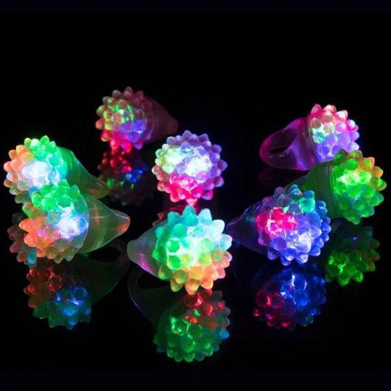 LED Light Up Luminous Rings Flashing LED Bumpy Jelly Rings Light Up ...