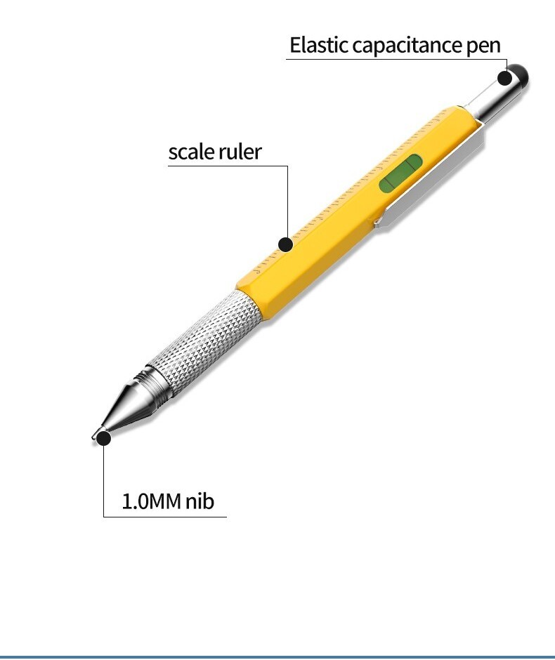 6In1 Multifunctional Tool Pen Scale Level Gauge Screwdriver Capacitor ...