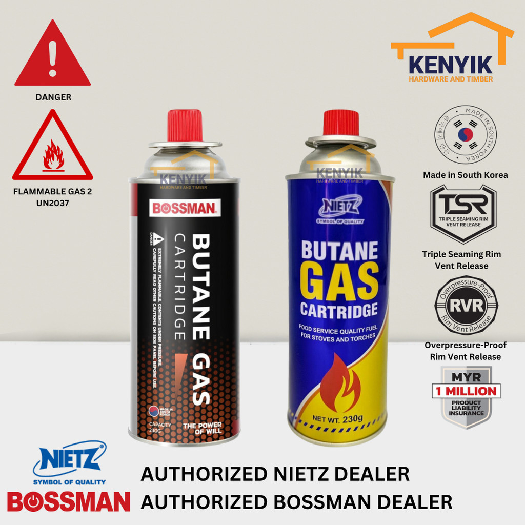 NIETZ / BOSSMAN Butane Gas Cartridge 230g | Shopee Malaysia