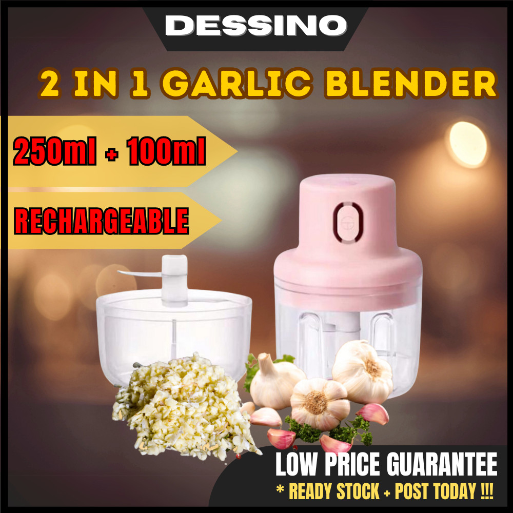 DESSINO Garlic blender 2 in 1 set 250ml & 100ml cordless USB ...
