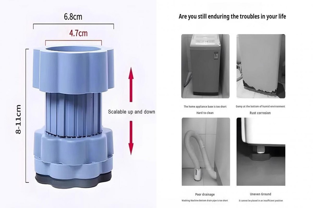 moreorders| Height Adjustable Washing Machine Stand Washing Machine ...