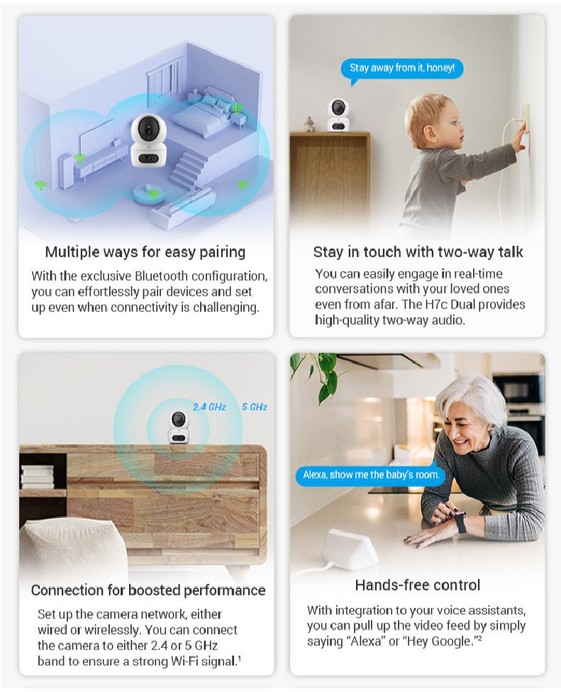 Ezviz H7C Dual Lens (4MP + 4MP) Pan/Tilt Two Way Talk Color Night ...