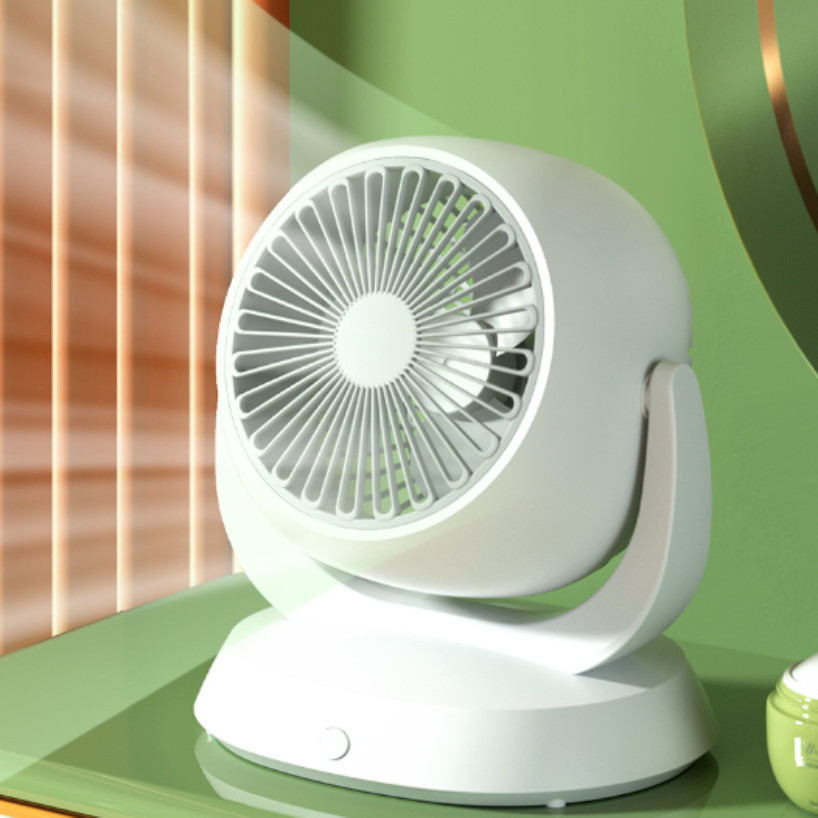 210° Mute Shake Head Desktop Fan 4 Speeds Air Circulation Turbo Fans ...