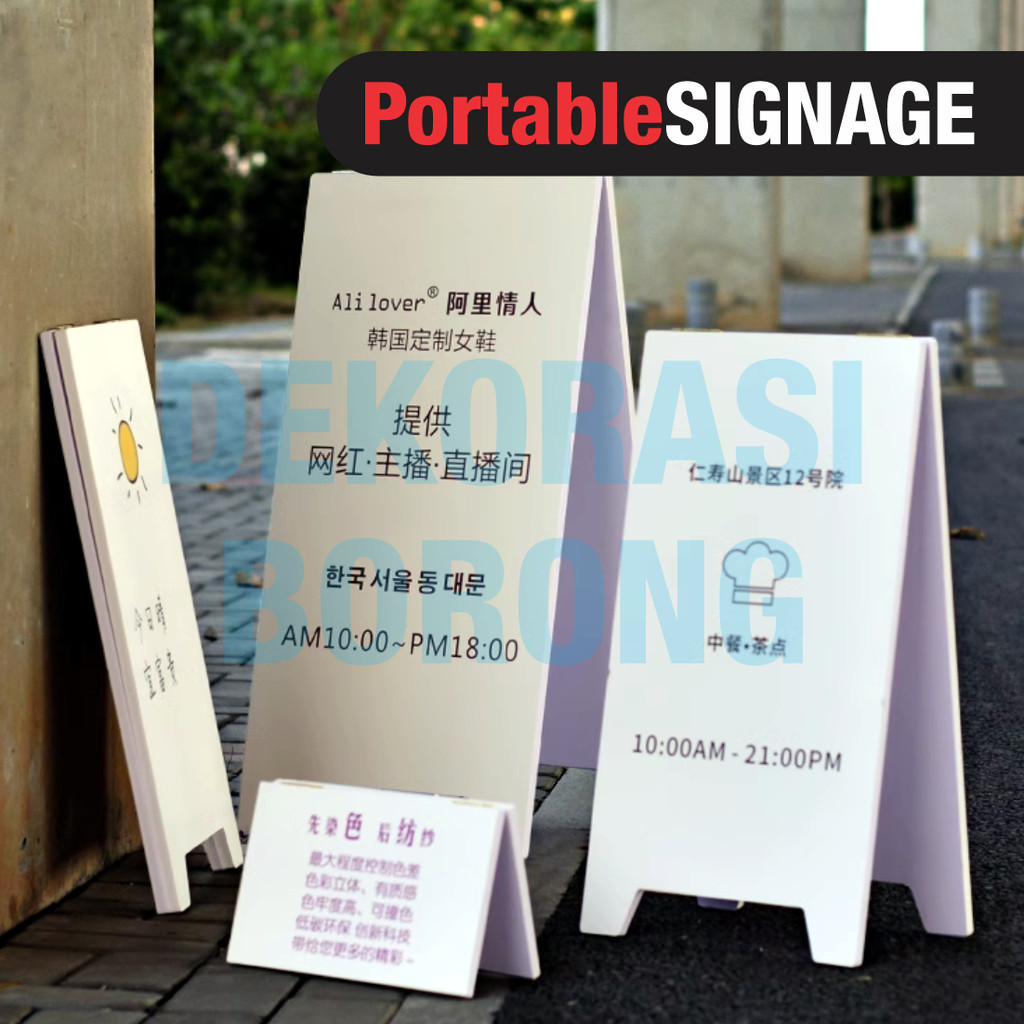 Indoor outdoor floor standing portable folding A board sign coffee shop ...