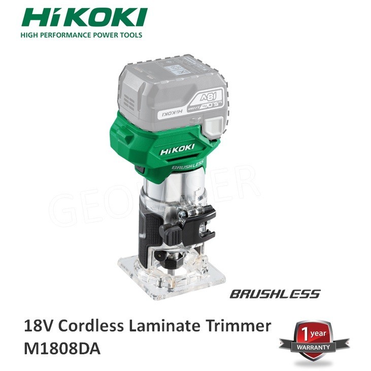 HIKOKI 18V M1808DA Cordless Laminate Trimmer (BRUSHLESS) - Solo Unit ...