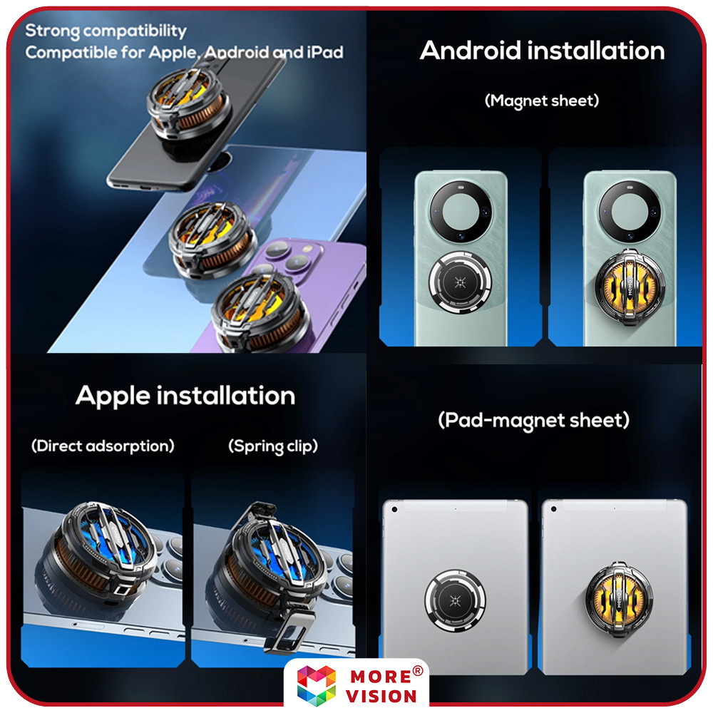 MEMO CX07 Phone Cooler Semiconductor Mobile 2 IN 1 Cooling Fan Radiator ...