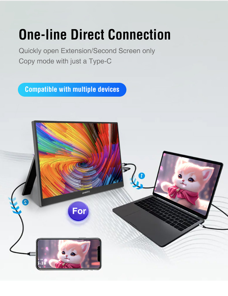 Anmite 15.6 Inch WiFi Wireless Android TV Smart Projection Monitor ...