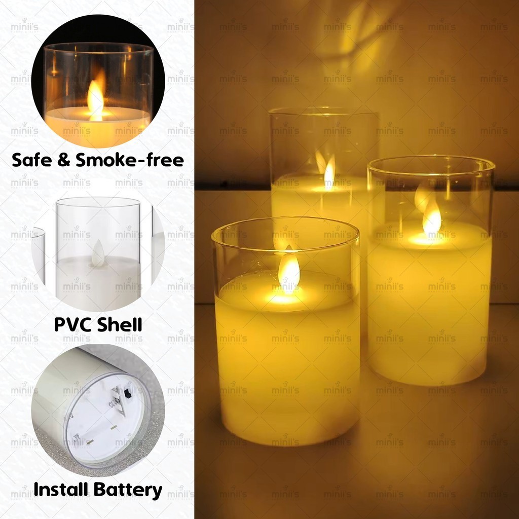 MINIIS LED Candle Light Battery Candle Light Swinging Flameless ...