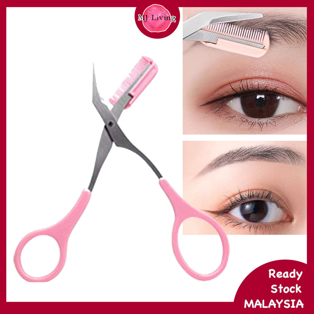 Eyebrow Scissors With Comb Stainless Steel Eyebrow Trimmer Blade Razor ...