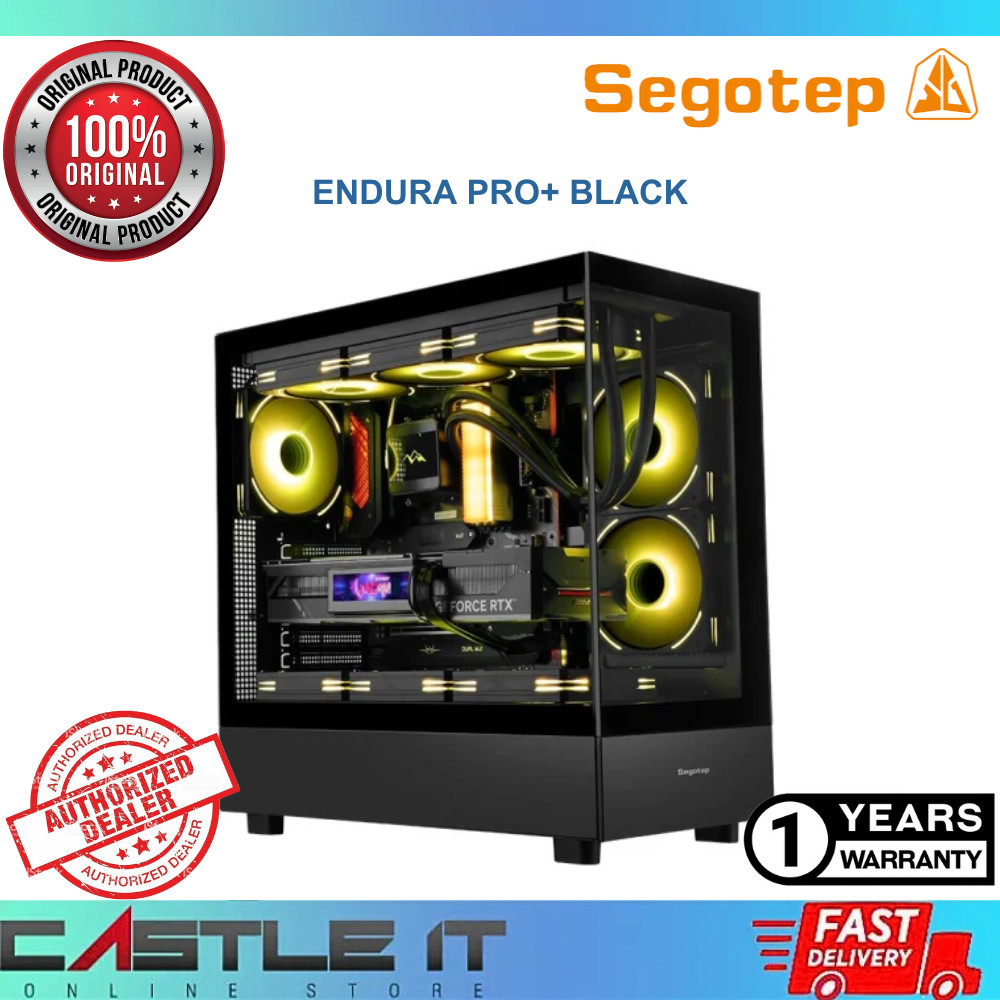 Segotep ENDURA PRO+ BLACK / WHITE MEGAVIEW Tower EATX ATX MATX ITX PC ...