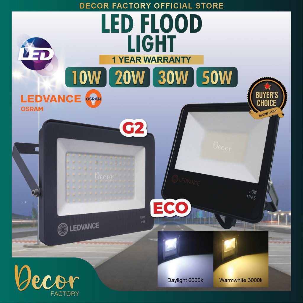 OSRAM LEDVANCE LED Floodlight Outdoor Spotlight 10W 20W 30W 50W Outdoor Flood Light LED Eco Lite ...