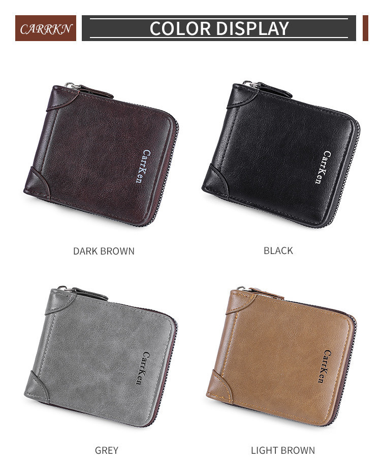 CarrKen New Men's Wallet Retro Horizontal Multi functional Card Bag ...